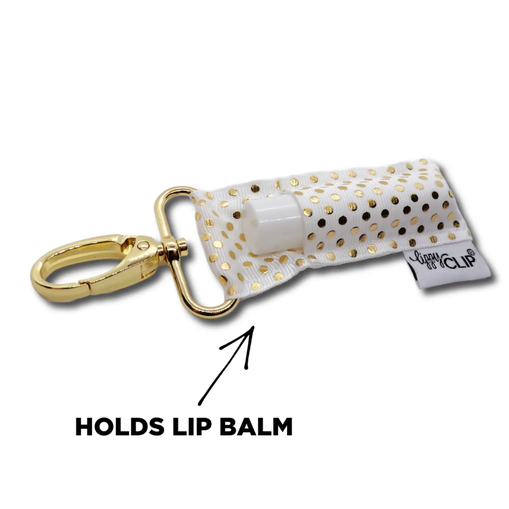 Gold Dots On White Lippyclip® Lip Balm Holder For Chapstick – NOW ITS A ...