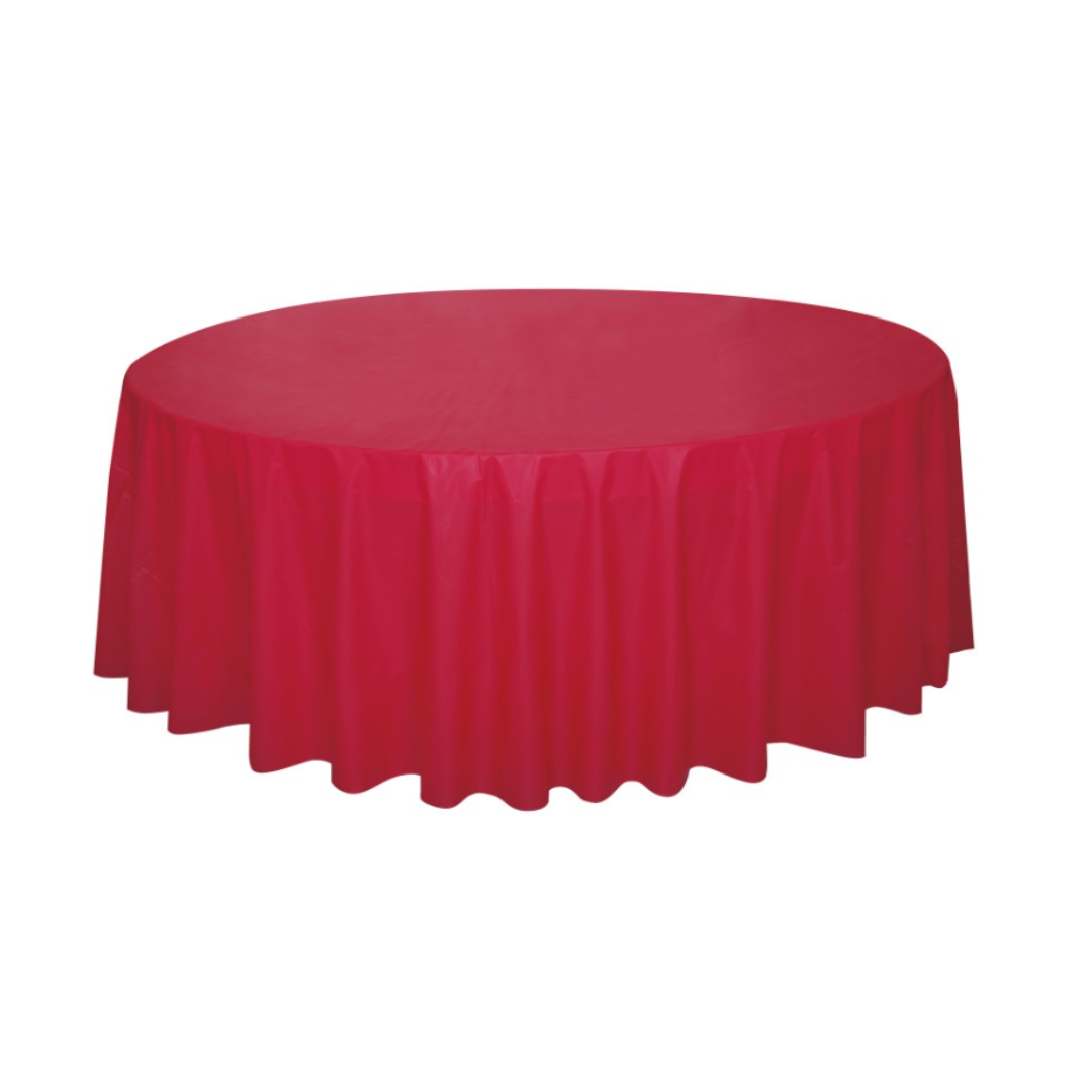 Red Round Tablecloth – NOW ITS A PARTY